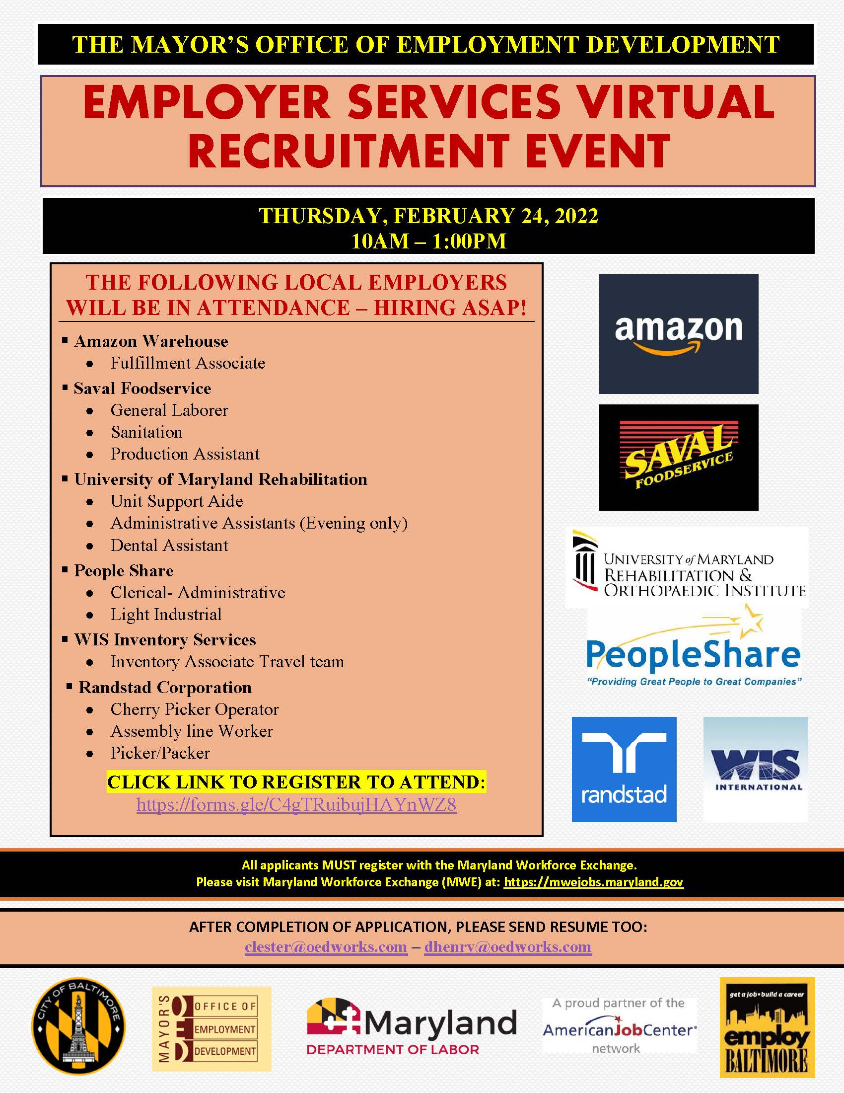 Virtual Job Recruiting Event – Southwest Partnership