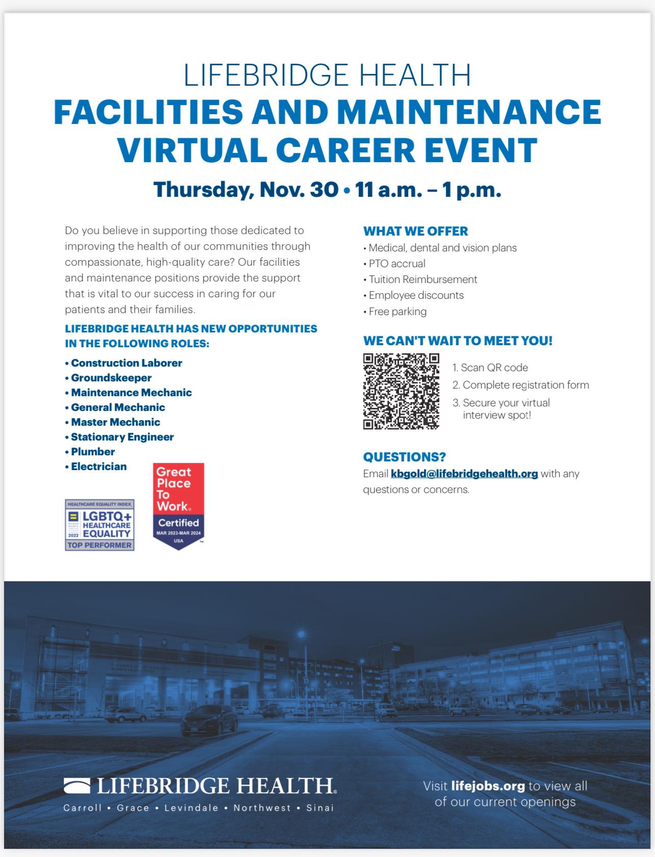 Lifebridge Facilities Hiring Event – Southwest Partnership